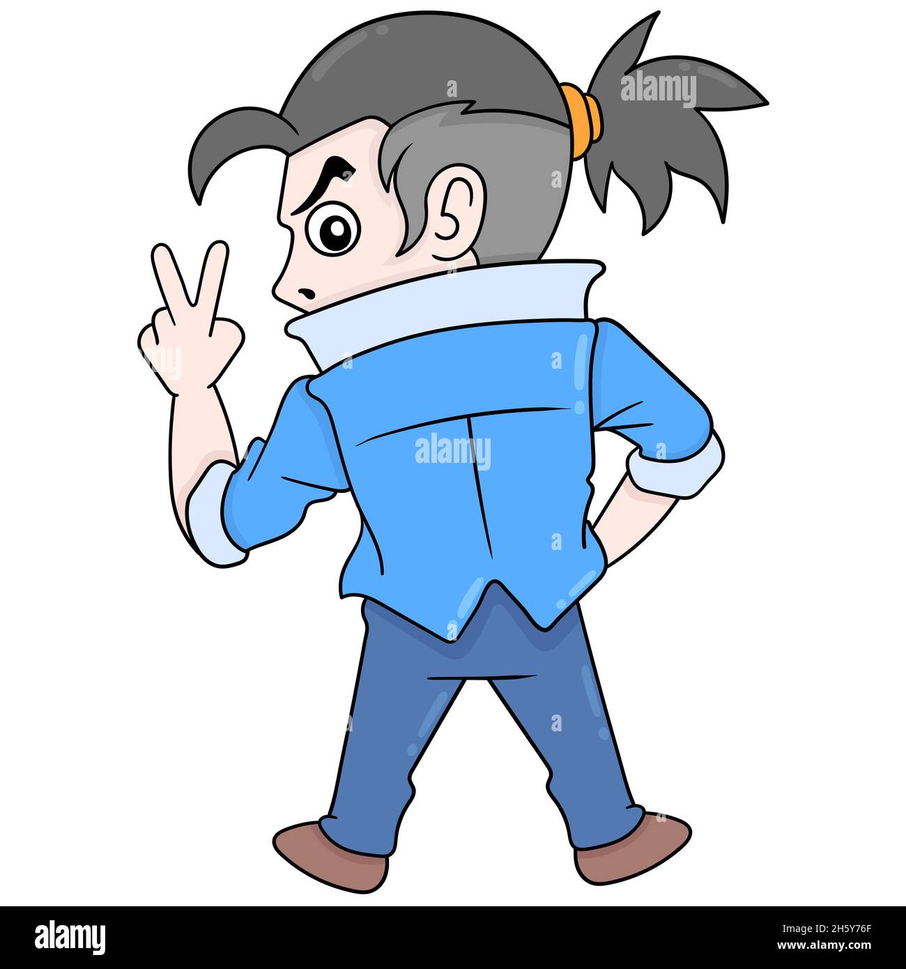 Homme avec queue de cheval Banque d'images détourées - Alamy