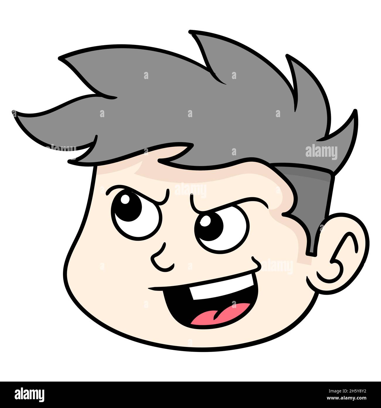 Visage De Dessin Animé Arrogant