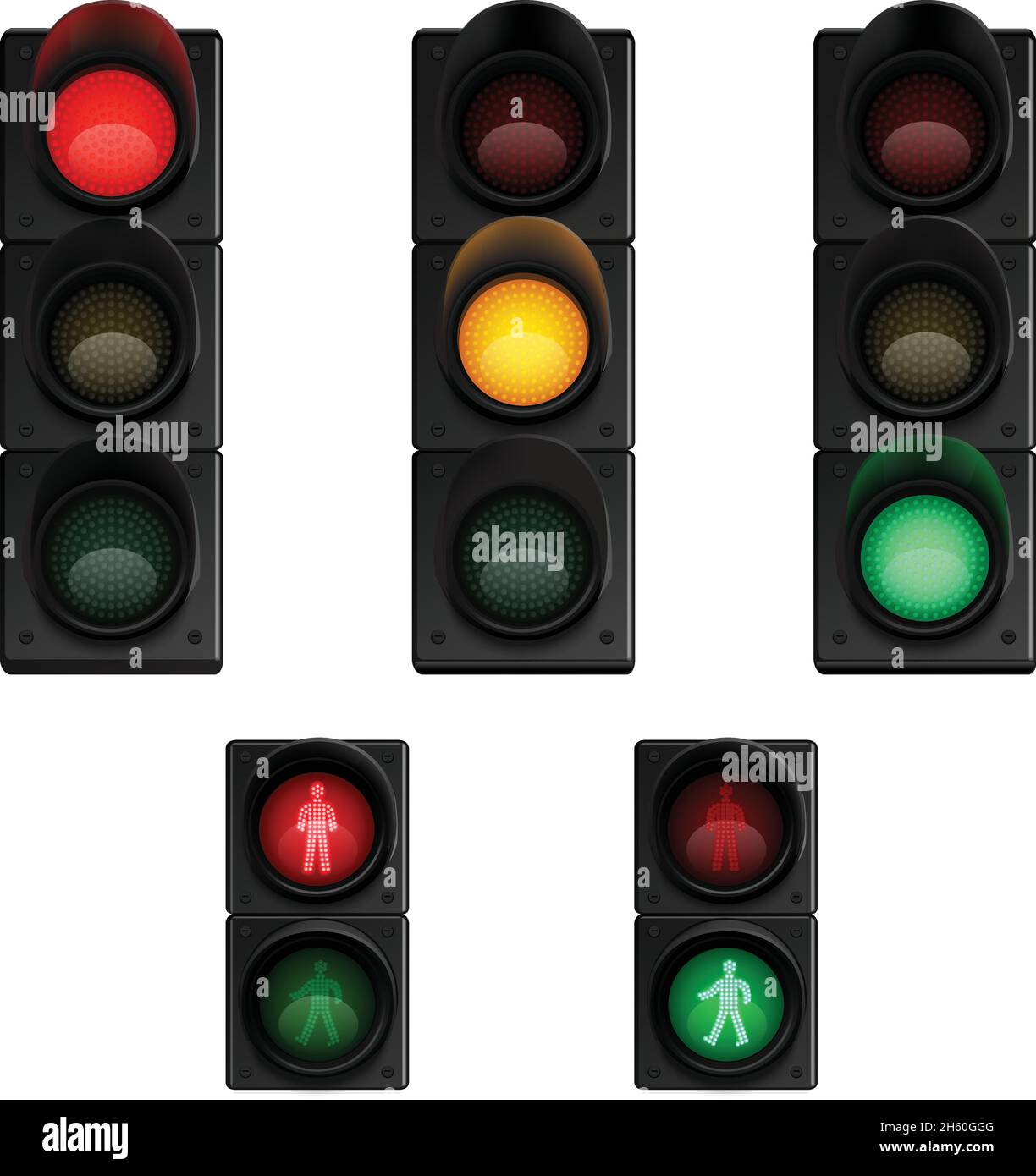 Les feux stop signalent le flux de transport et le passage des piétons ...