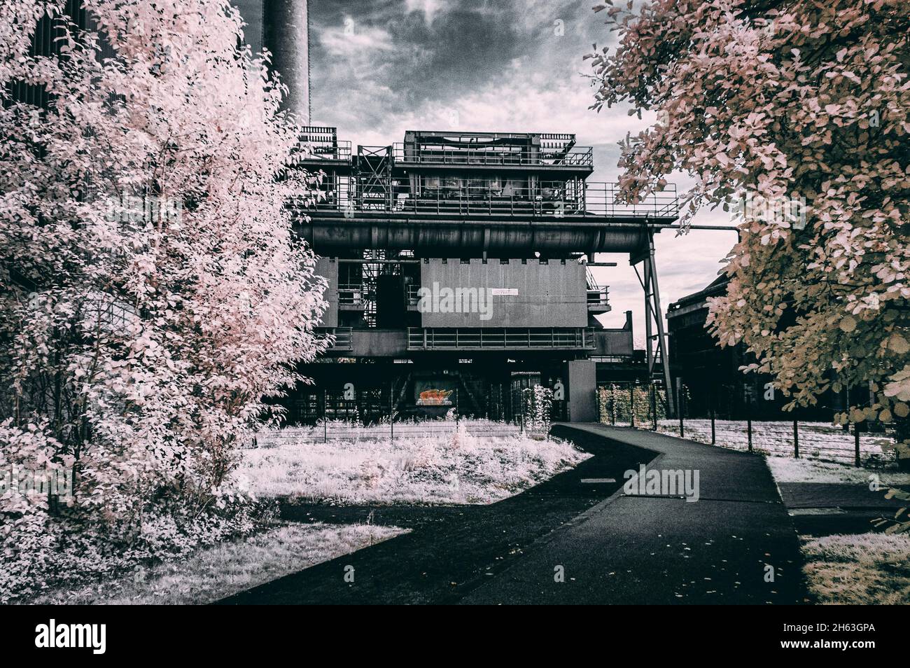 Un monument industriel d'une ancienne mine de cole à essen Banque de ...
