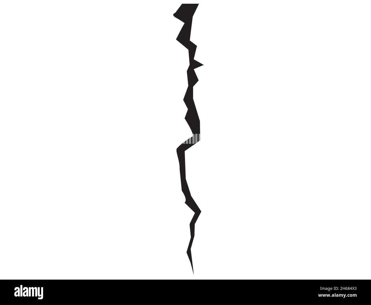 Icône de fissure de terre sur fond blanc. Fissure dans le sol après ...