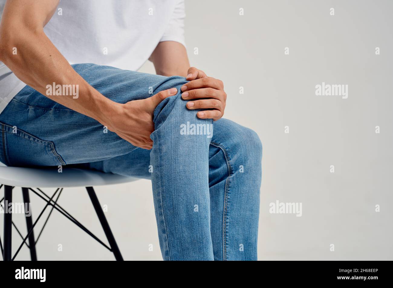 problèmes de santé douleur genou blessure style de vie Photo Stock - Alamy