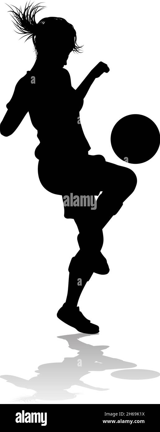 Femme Joueur De Football Silhouette Banque De Photographies Et Dimages