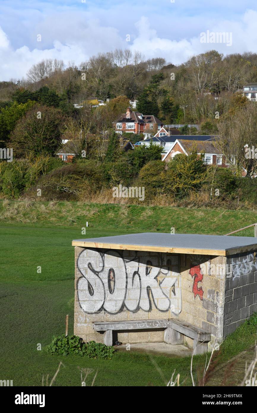 Graffiti sur un terrain de golf Banque de photographies et d’images à ...