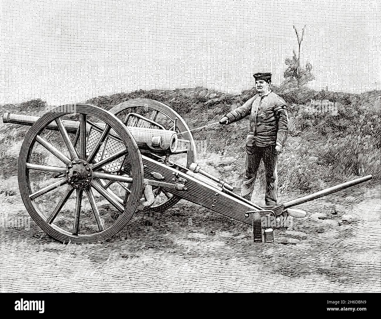 Pistolets krupp à incendie rapide.canon de champ de 75 millimètres ...