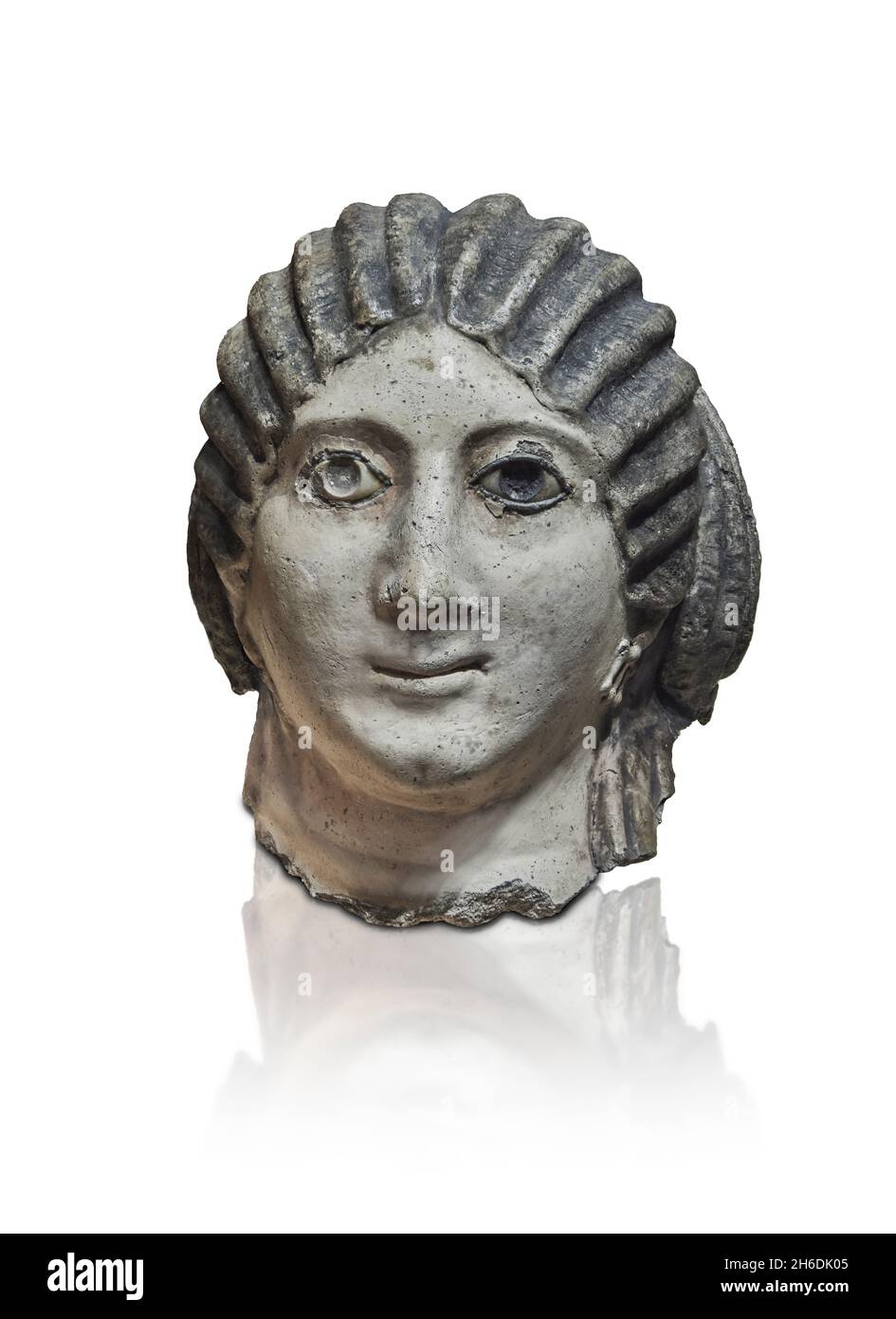 Masque funéraire de plâtre égyptien romain, 200 - 299 AD.Musée du ...