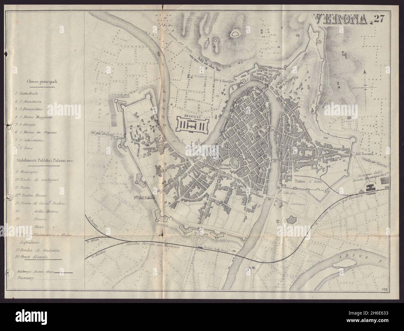 Verona antique town plan city Banque de photographies et d’images à ...