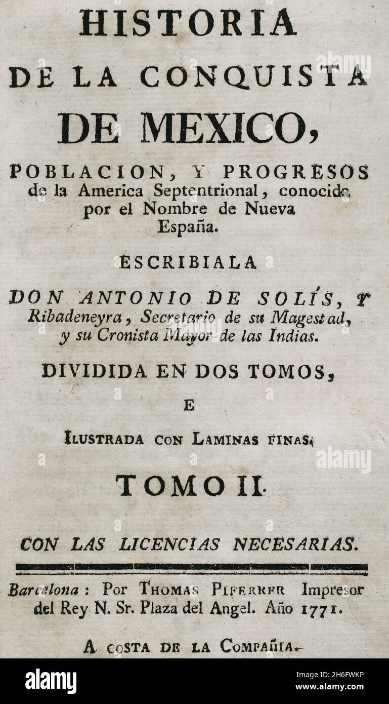Historia de la conquista de mexico Banque de photographies et d’images ...