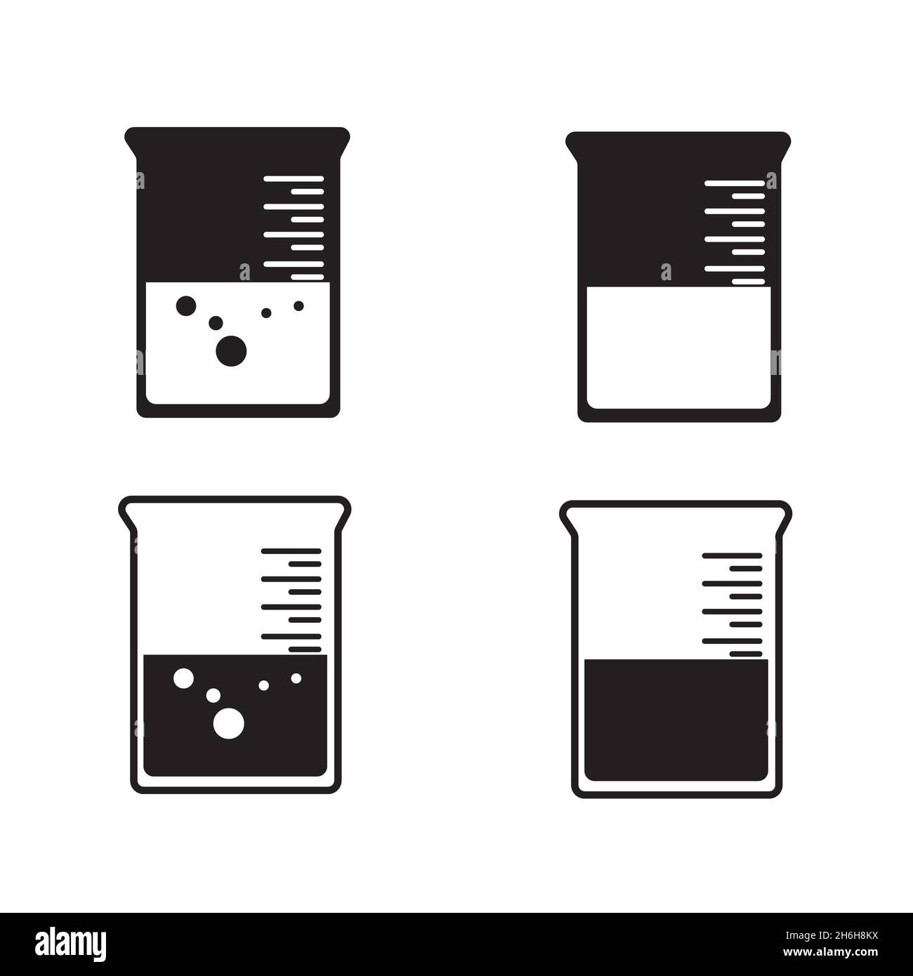 icône du bécher sur fond blanc. symbole du bécher.Symbole du tube à ...
