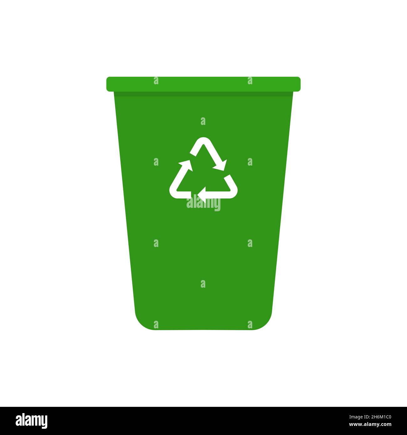Corbeille avec logo de symbole de recyclage.Isolé sur fond blanc ...