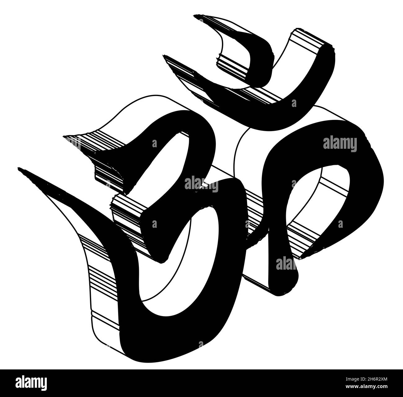 Om mantra sign Banque d'images noir et blanc - Alamy