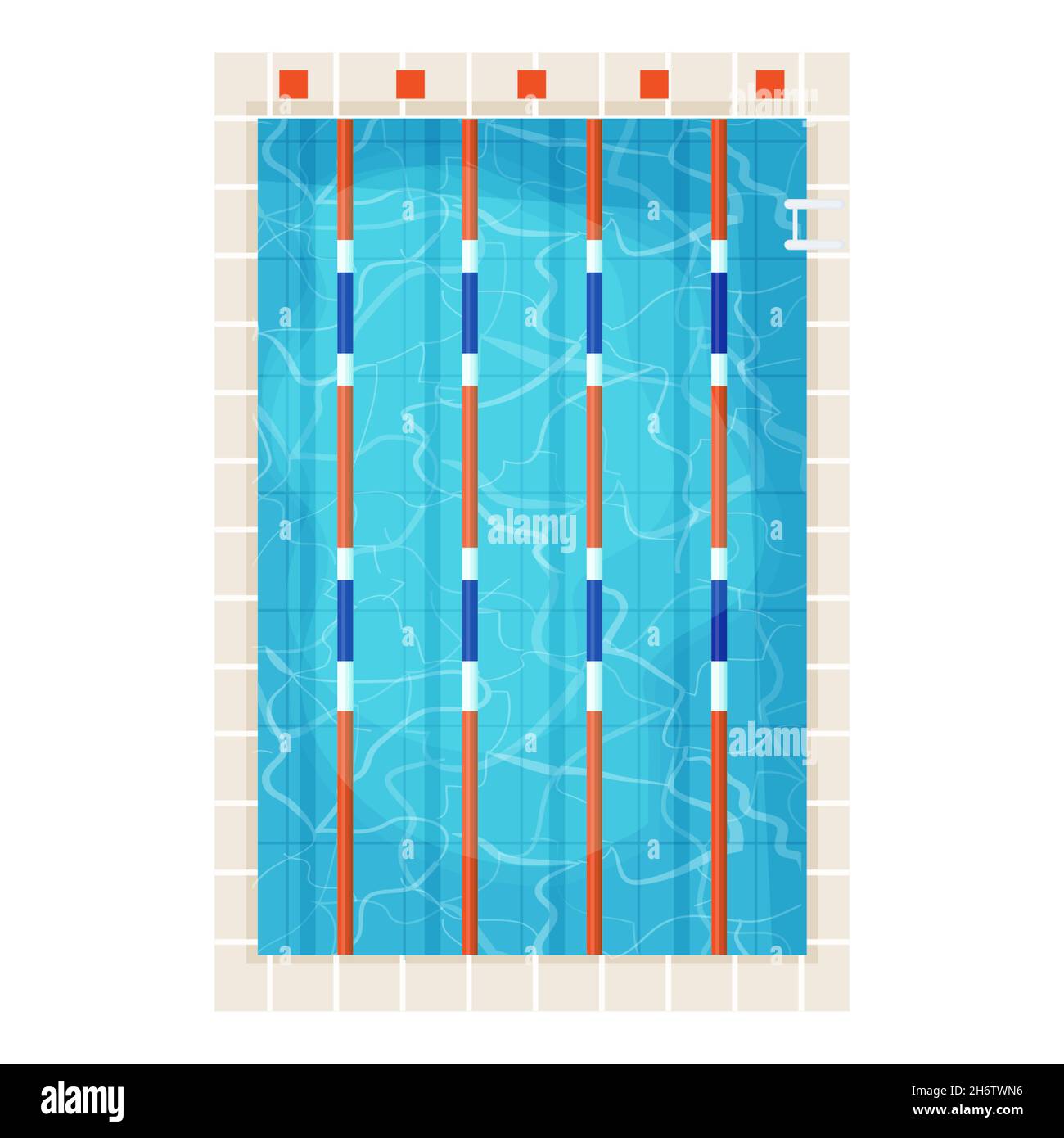 Vue de dessus de la piscine olympique avec de l'eau propre et bleue ...
