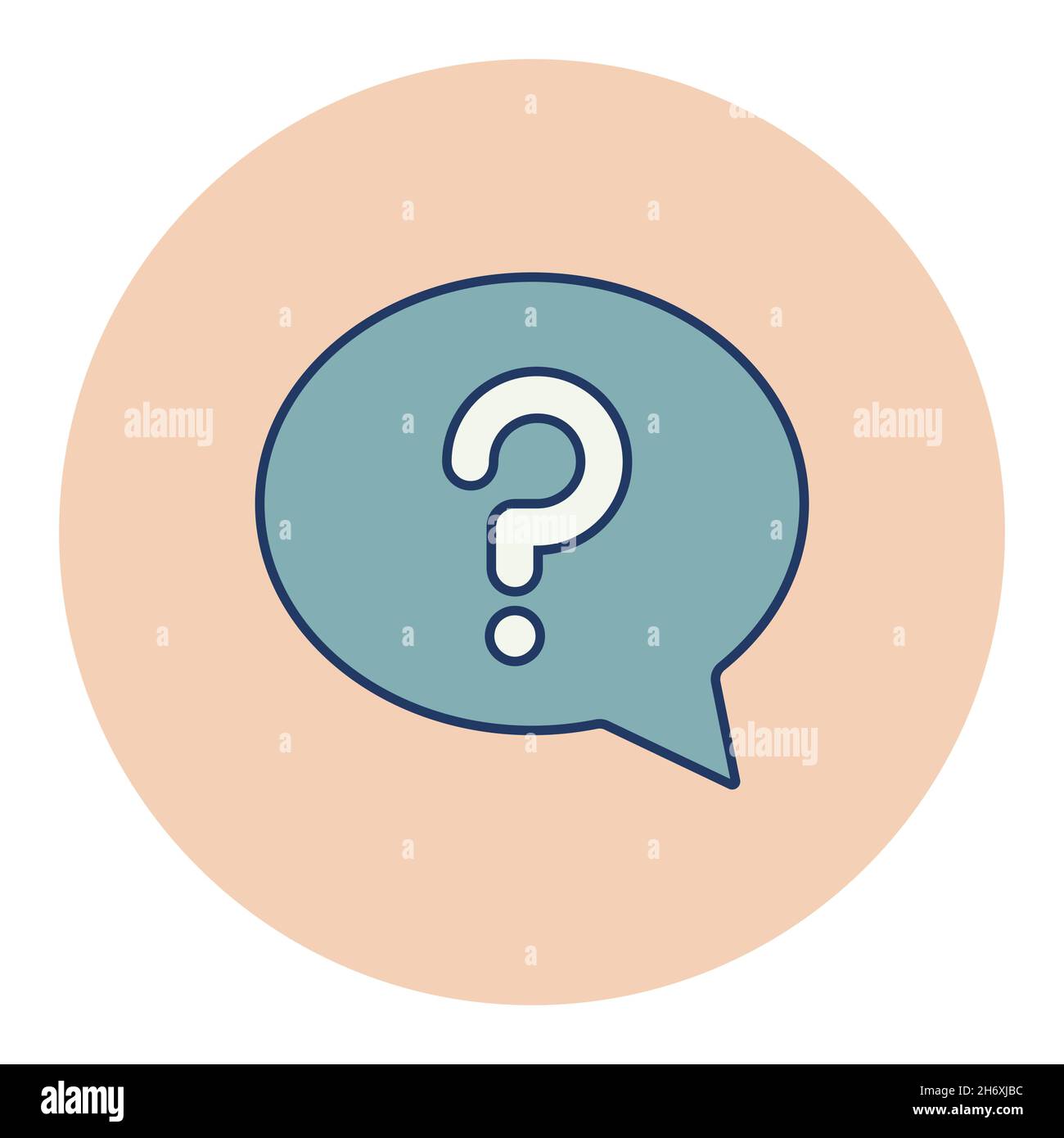 Bulle de parole avec icône de point d'interrogation isolé.E-commerce ...