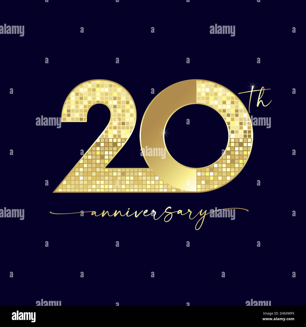 numéros du 20e anniversaire.20 ans logotype concept.Modèle de conception graphique abstrait ...