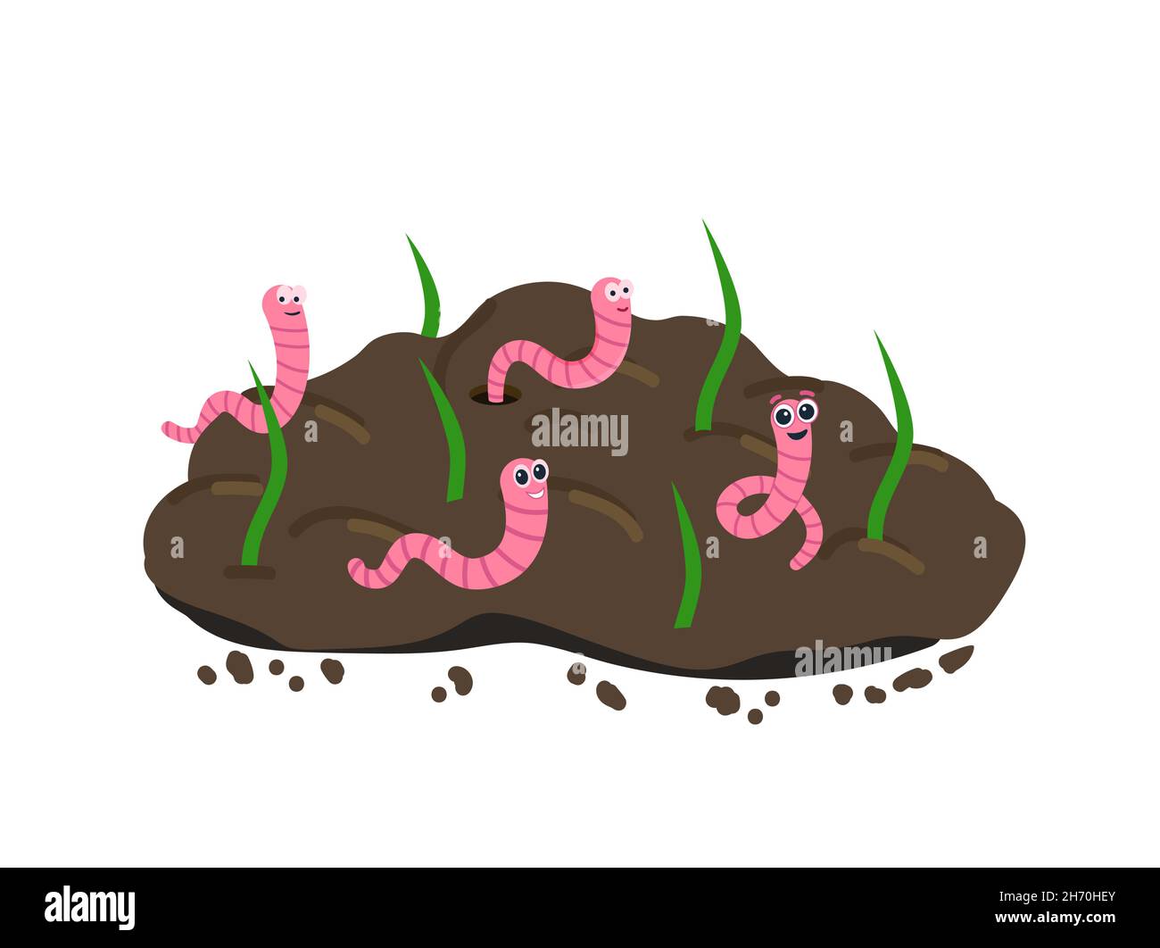 Vers de terre naturels de jardin Banque d'images vectorielles - Alamy