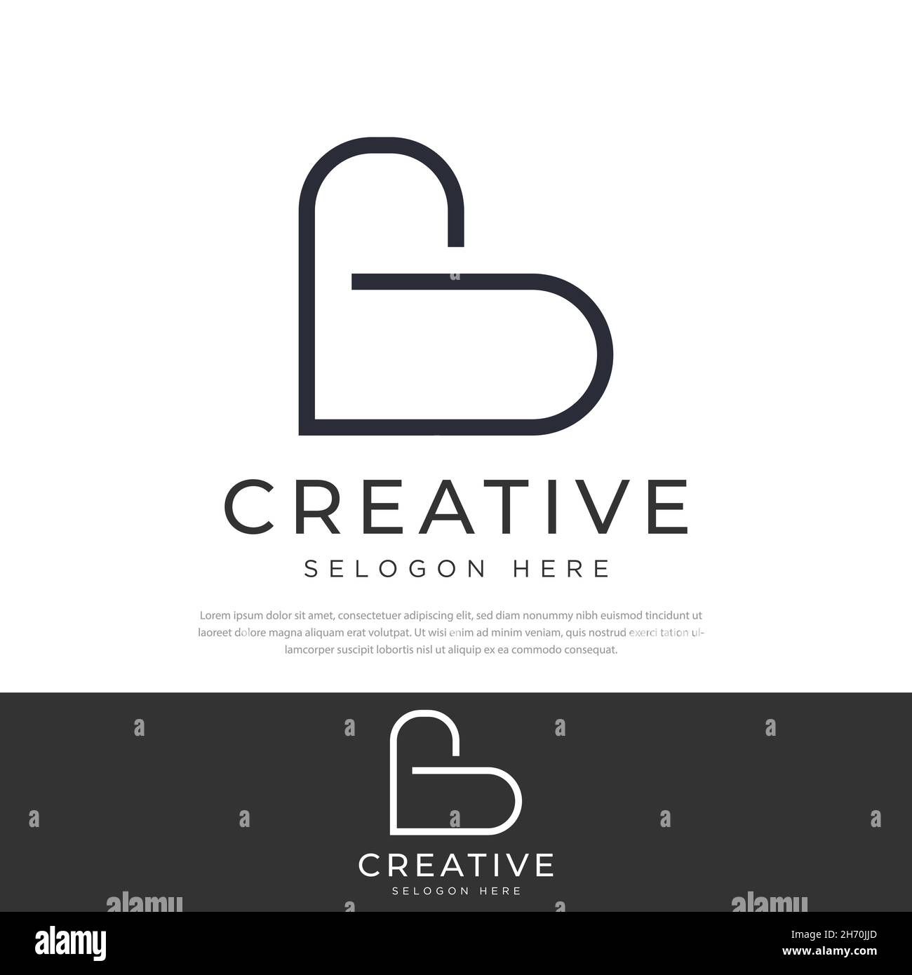 Logo monogramme en forme de coeur Banque de photographies et d’images à ...