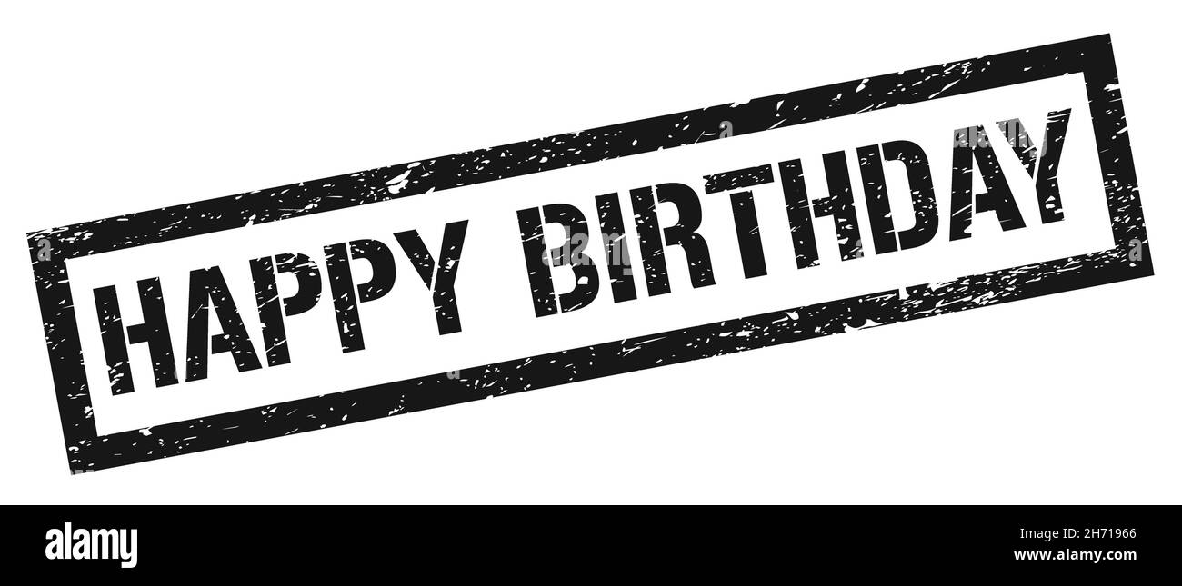 Timbre joyeux anniversaire Banque d'images noir et blanc - Alamy
