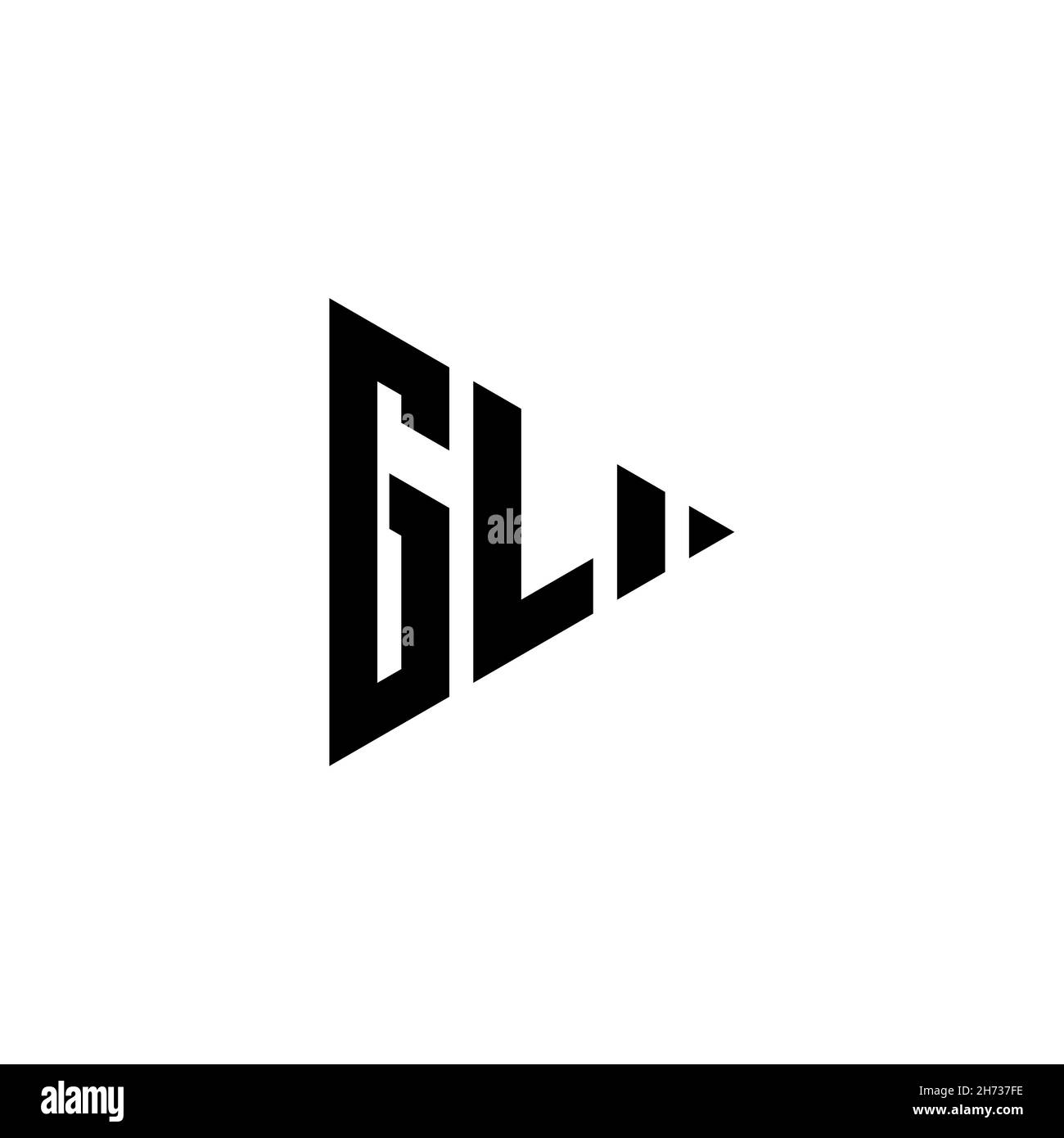 GL Monogram logo lettre avec triangle jouer bouton style sur fond isolé ...