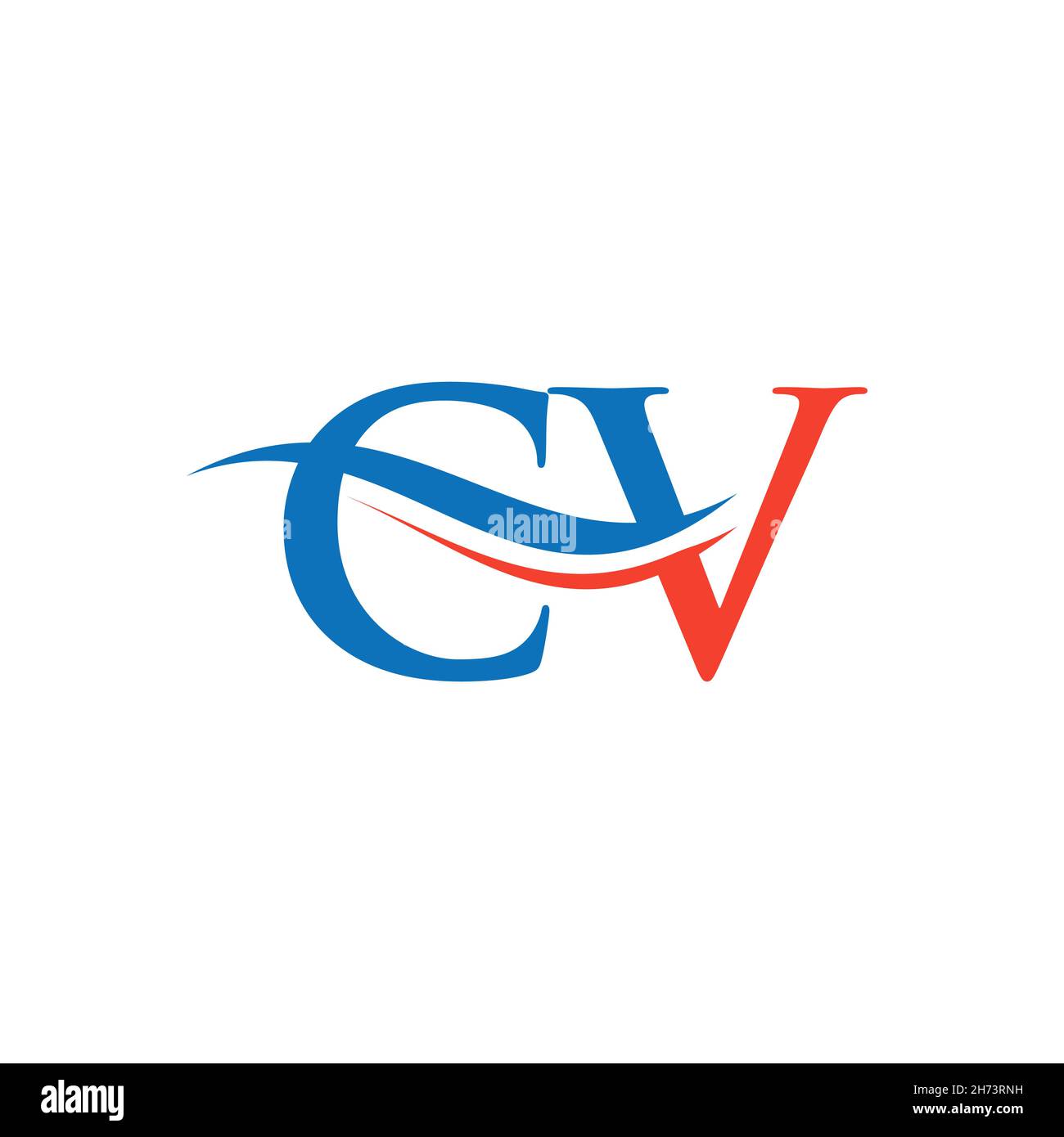 Monogramme lettre CV logo design Vector.Logo CV avec design moderne et ...