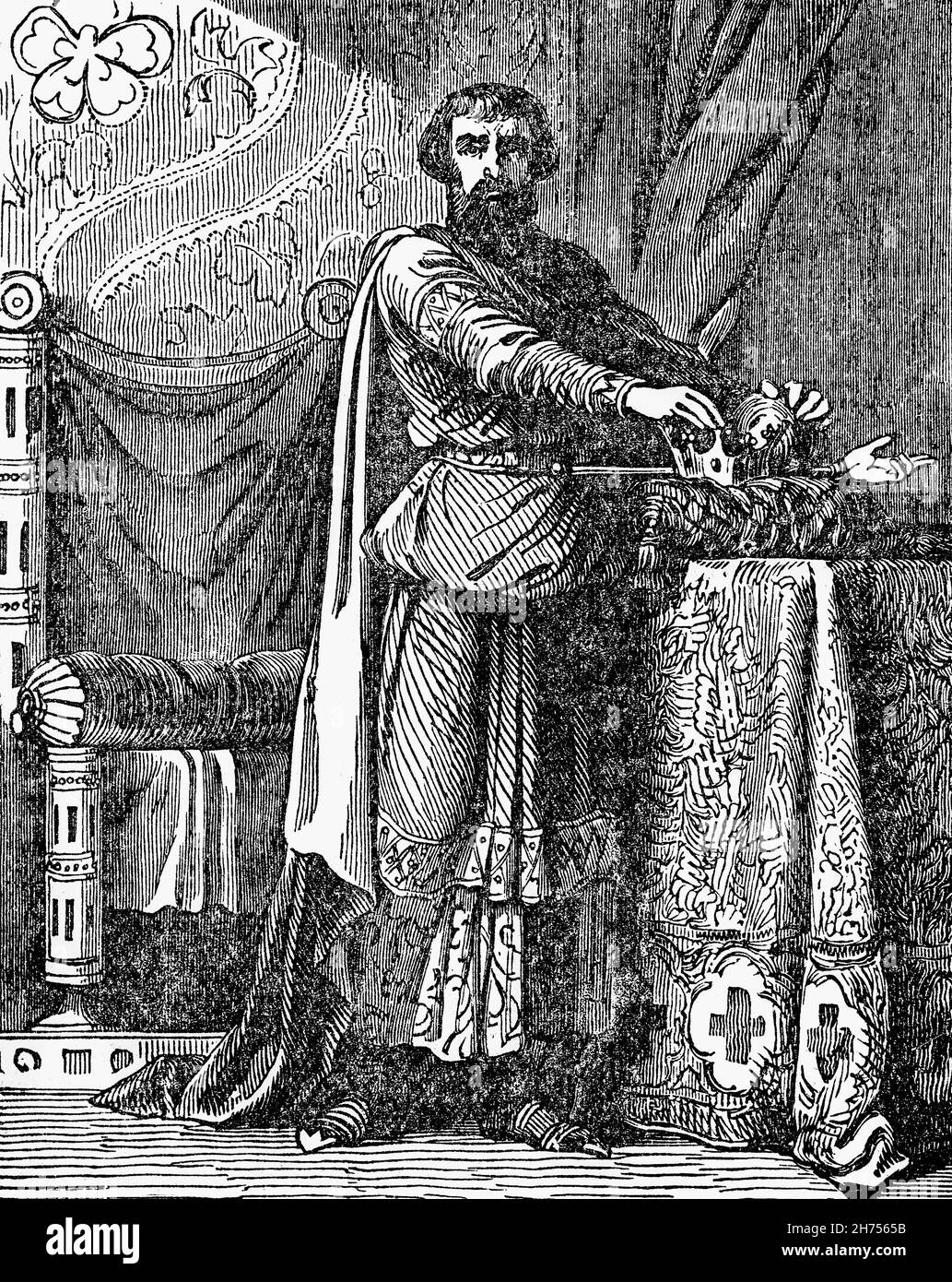 Portrait de Hugh Capet (939-996, roi des Francs de 987 à 996 et ...