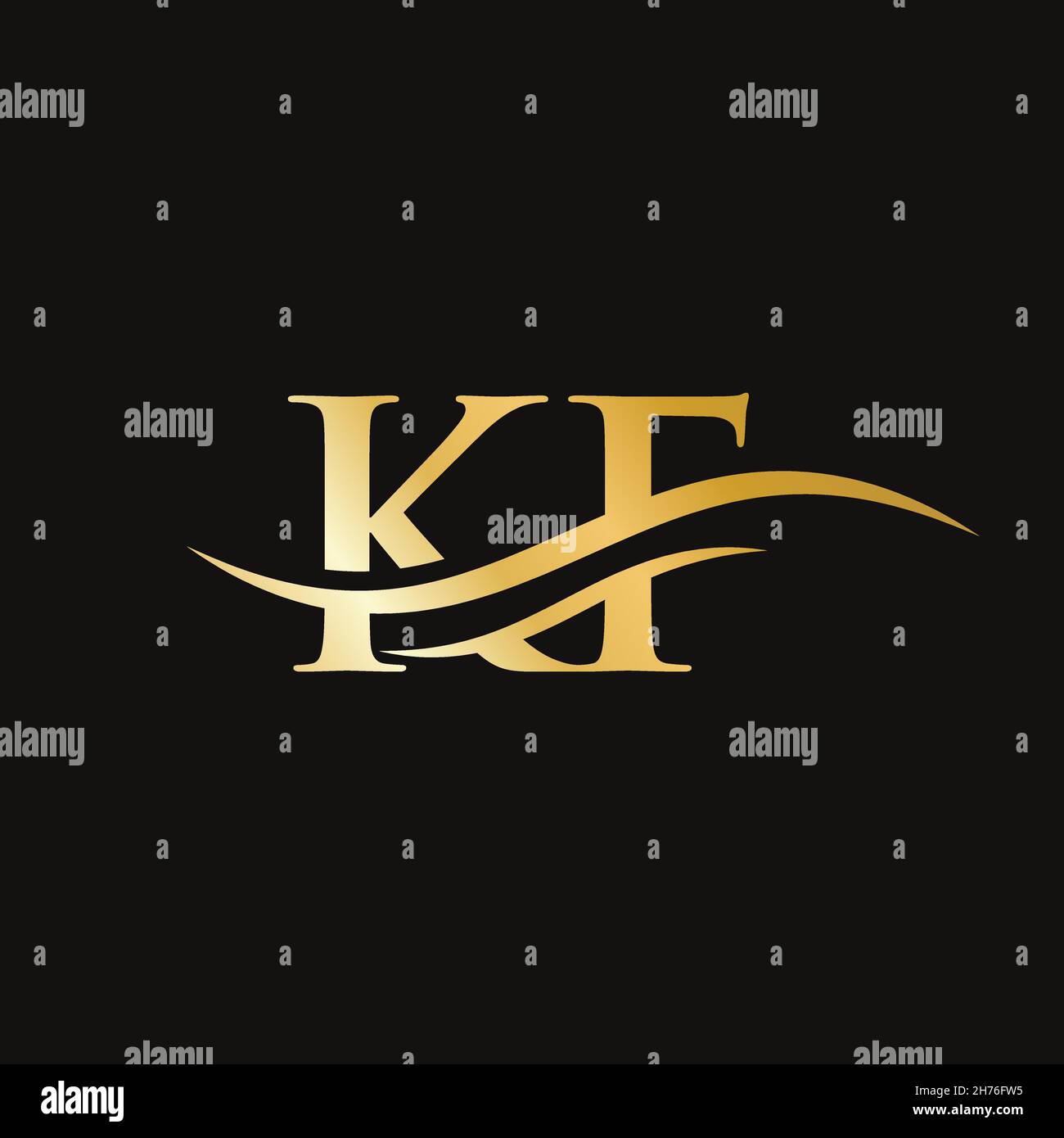 Logo Swoosh lettre KF Design pour l'identité de l'entreprise et de l ...