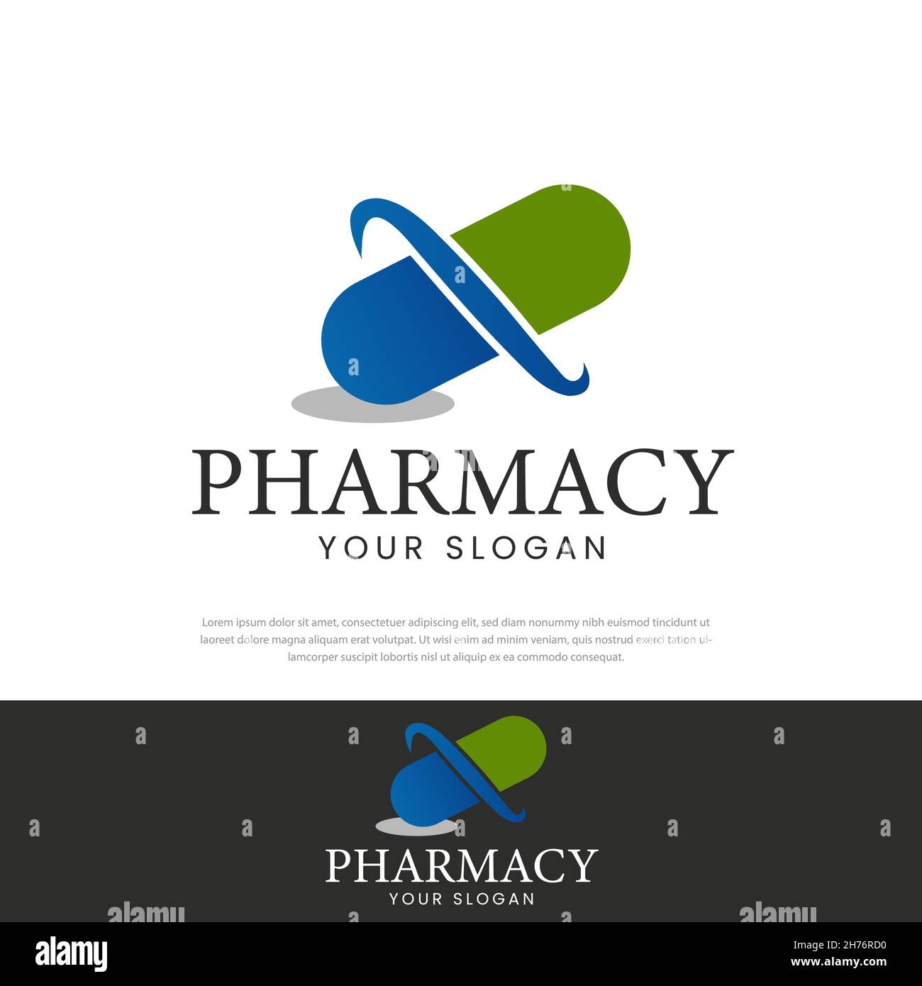 Pharmacie capsule médicament logo vecteur logo de la pilule, atome ...