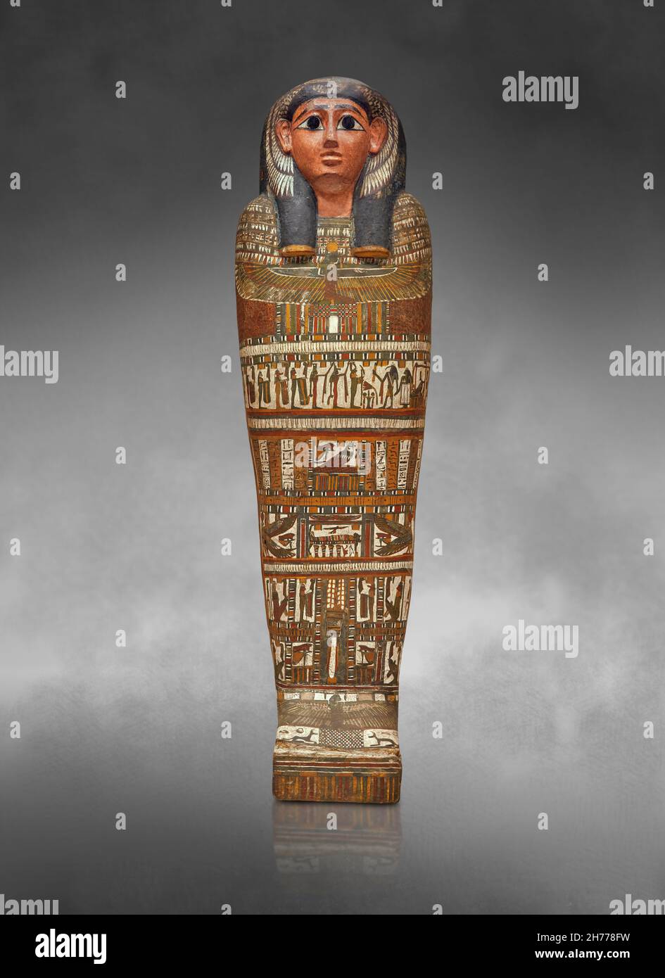 Cas de momie égyptienne antique de Taditnakht fille d'Iroutou, 720-650 ...