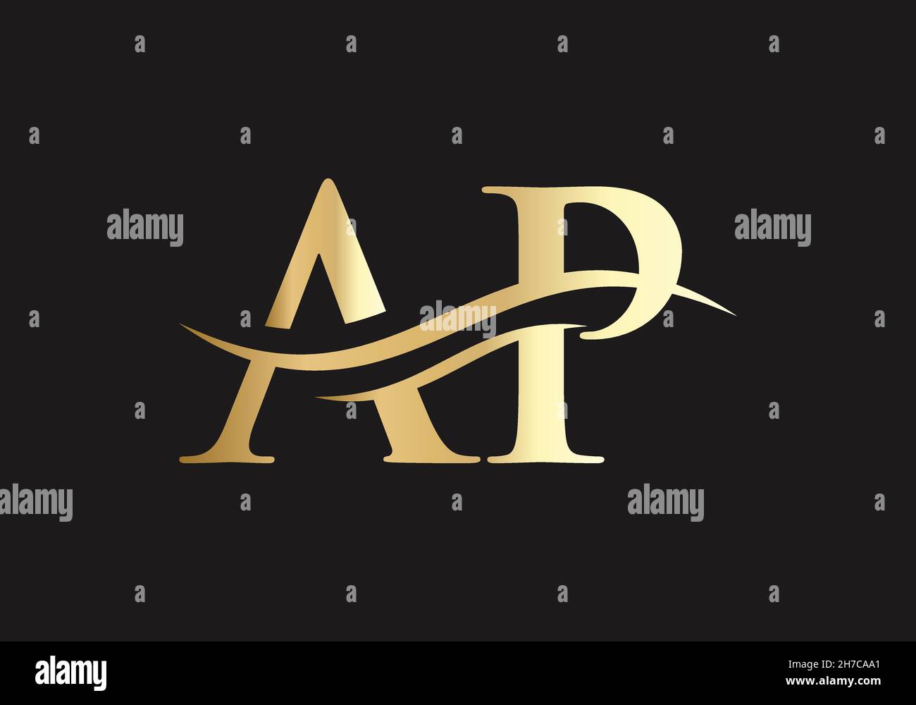 Logo AP.Vecteur initial du logo de la lettre AP.Logo Swoosh lettre AP ...
