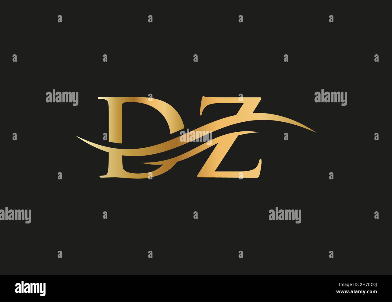 Logo DZ.Monogramme lettre DZ logo design Vector.Logo DZ avec design ...