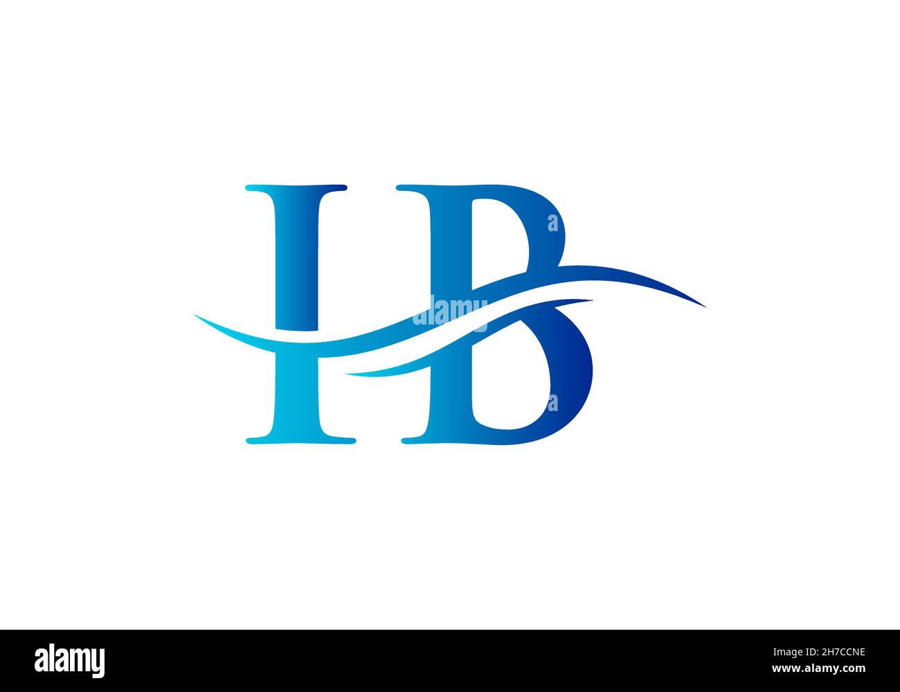 Logo IB.Vecteur initial du logo de la lettre IB.Logo Swoosh de la ...