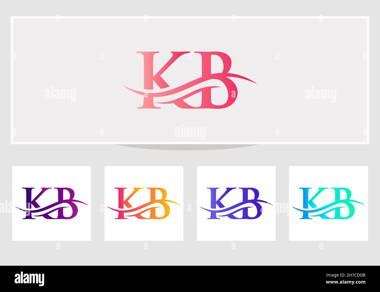 Logo KB.Vecteur de logo de lettre KB initiale.Logo Swoosh lettre KB ...