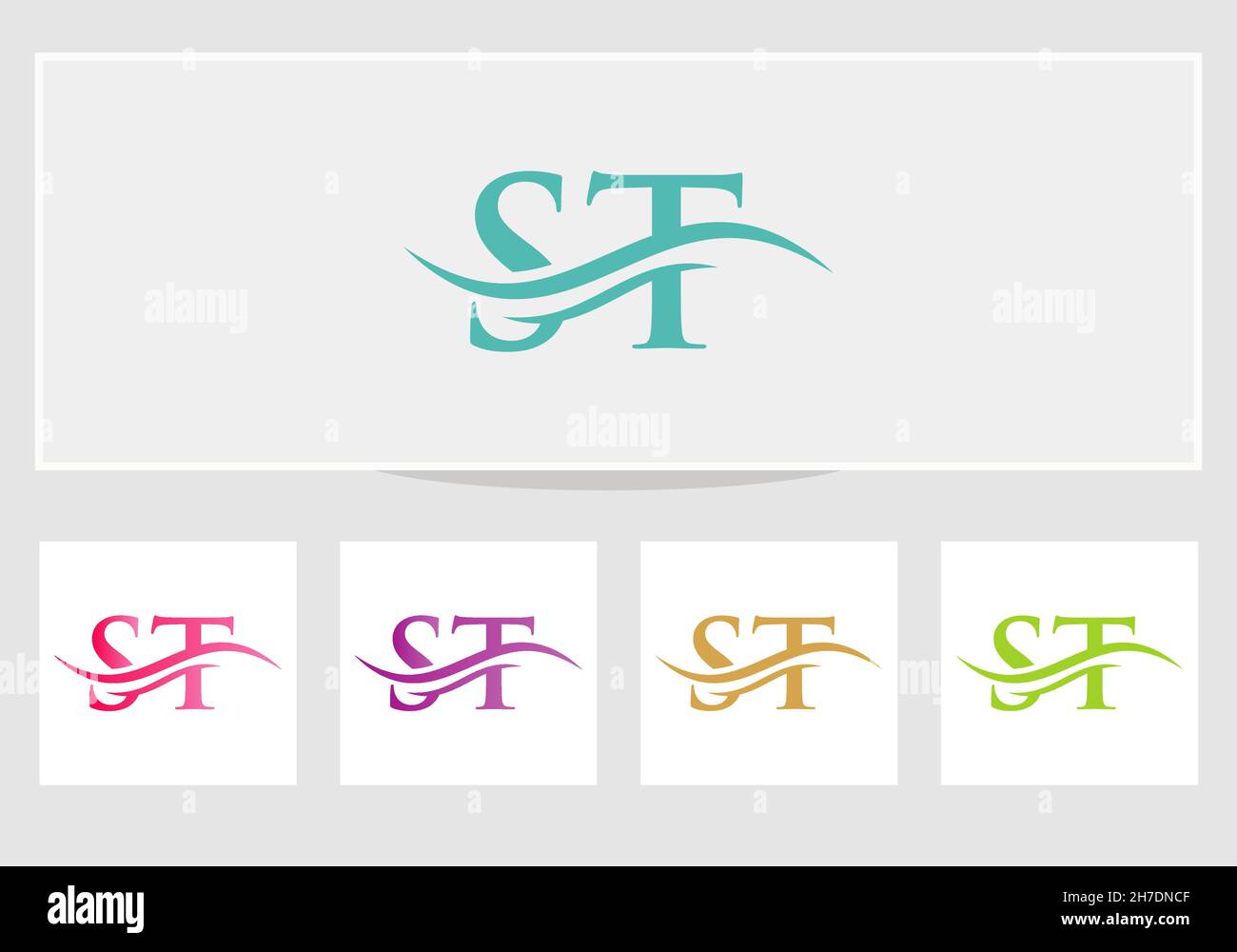 Lettre ST créative avec concept de luxe.Design moderne du logo ST pour ...