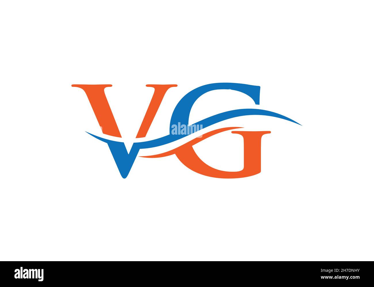 Lettre de la marque Creative VG avec concept de luxe.Design moderne du logo VG pour l'identité ...