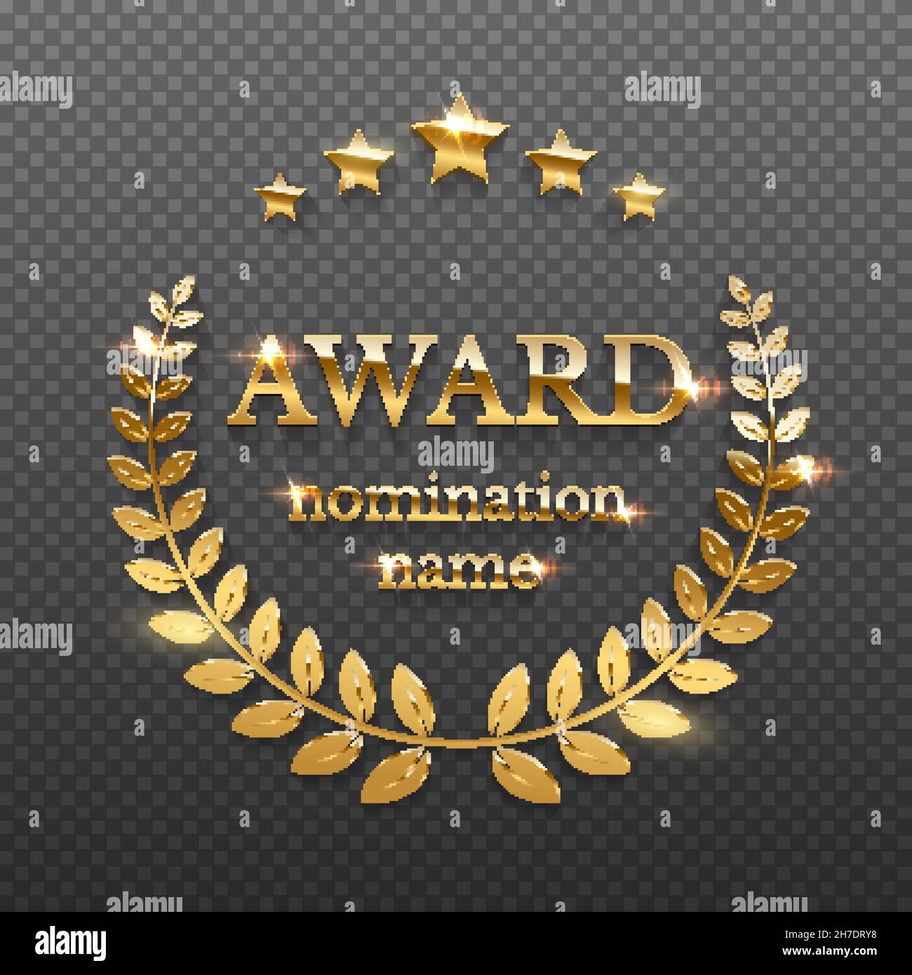 Emblème de la médaille d'or avec illustration vectorielle de la ...
