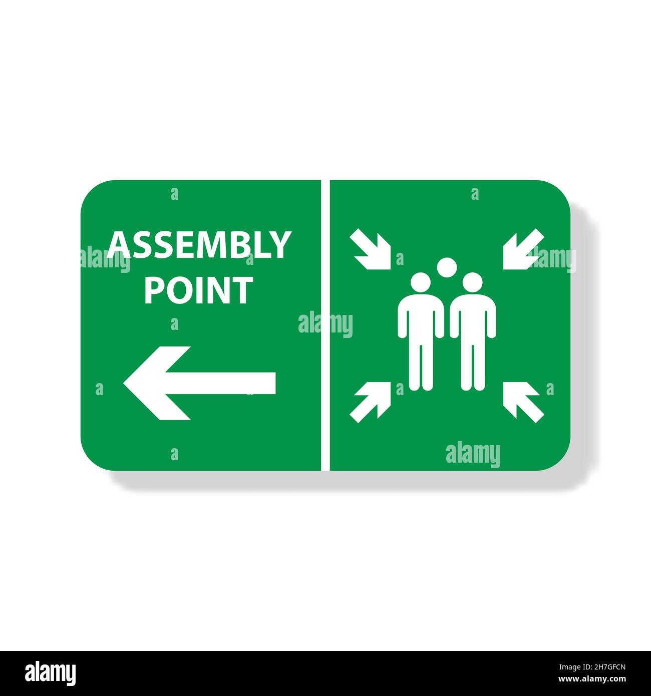 Panneau de point d'assemblage d'incendie, panneau de signalisation de ...