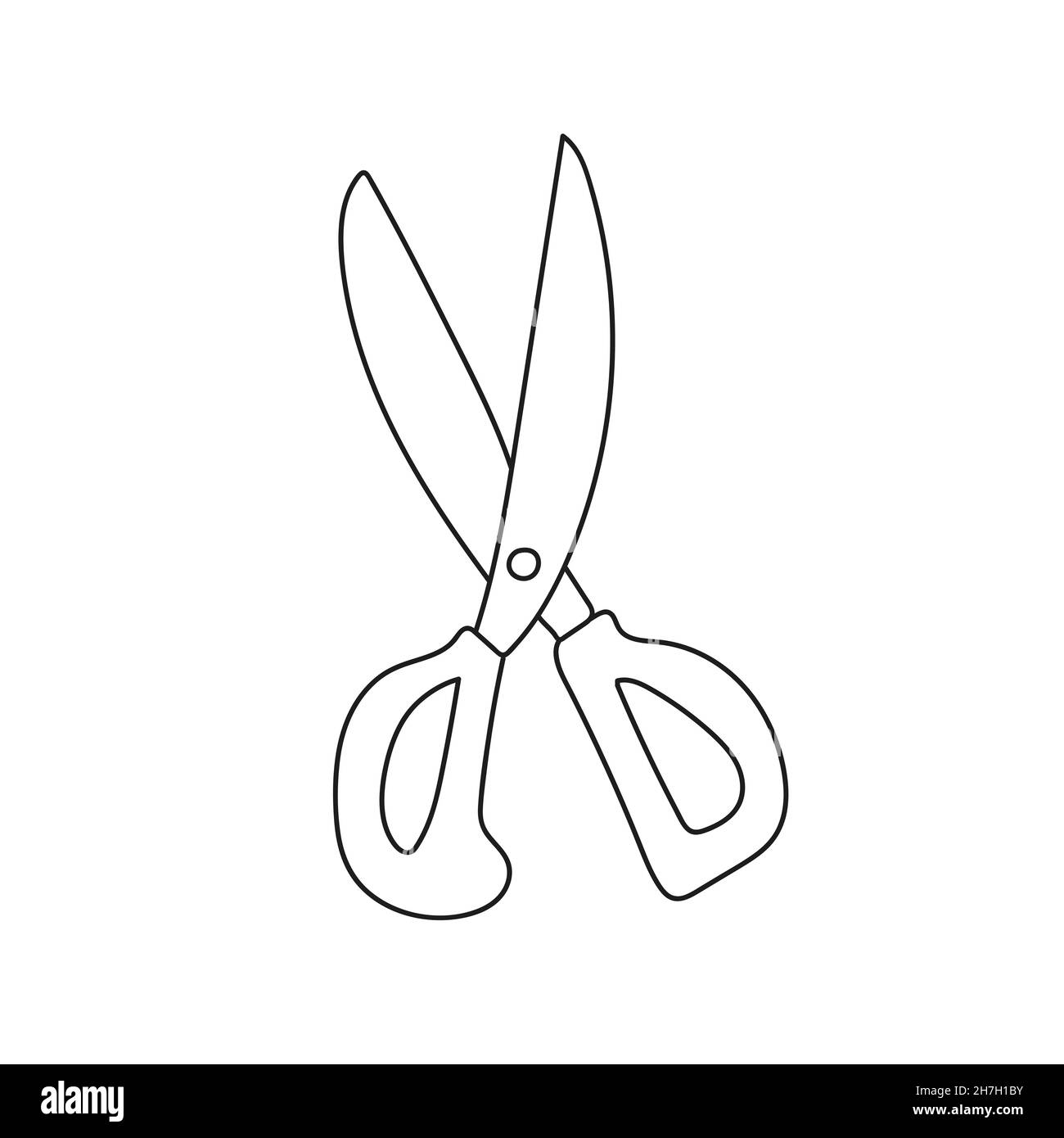 Page de coloriage simple.Délimiter les ciseaux sur un fond blanc ...