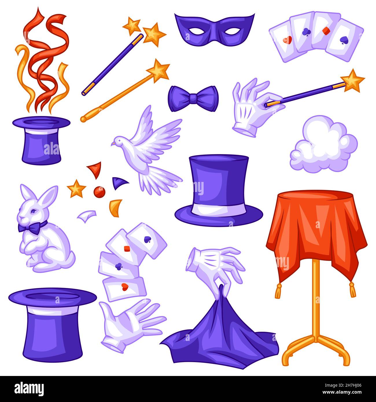 Collection magicienne avec des articles magiques.Ensemble d'icônes de ...