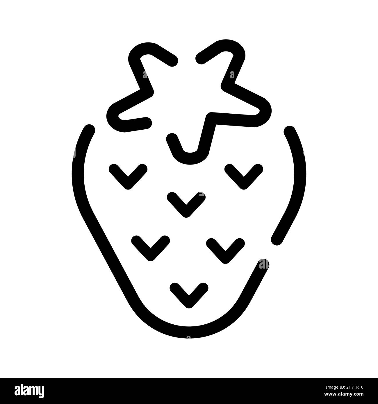 Icône plate fraise. Pictogramme pour le Web. Trait. Isolé sur fond ...