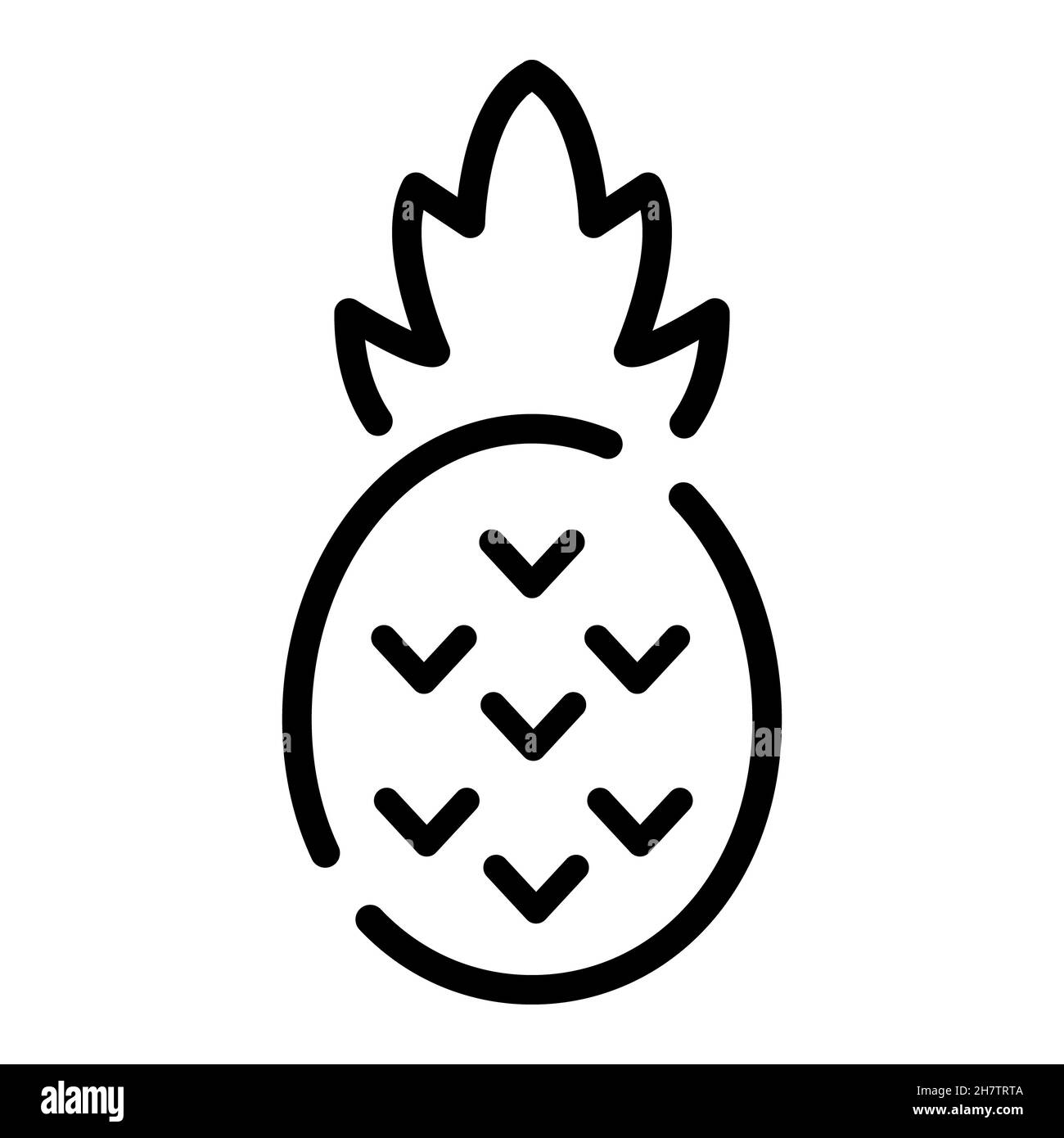 Icône plate ananas. Pictogramme pour le Web. Trait. Isolé sur fond ...