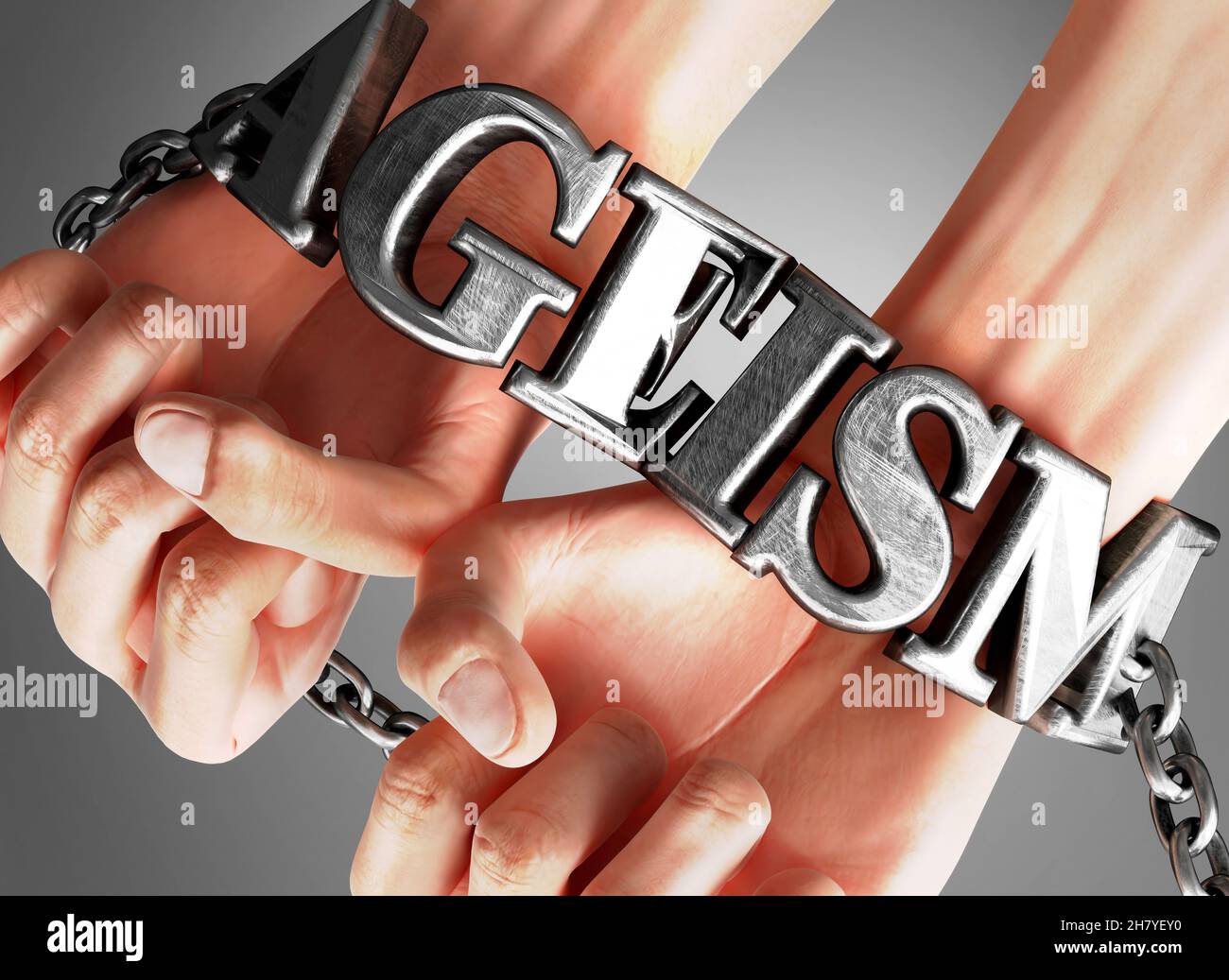 L'agéisme, l'impact social et son influence - un concept montrant les ...