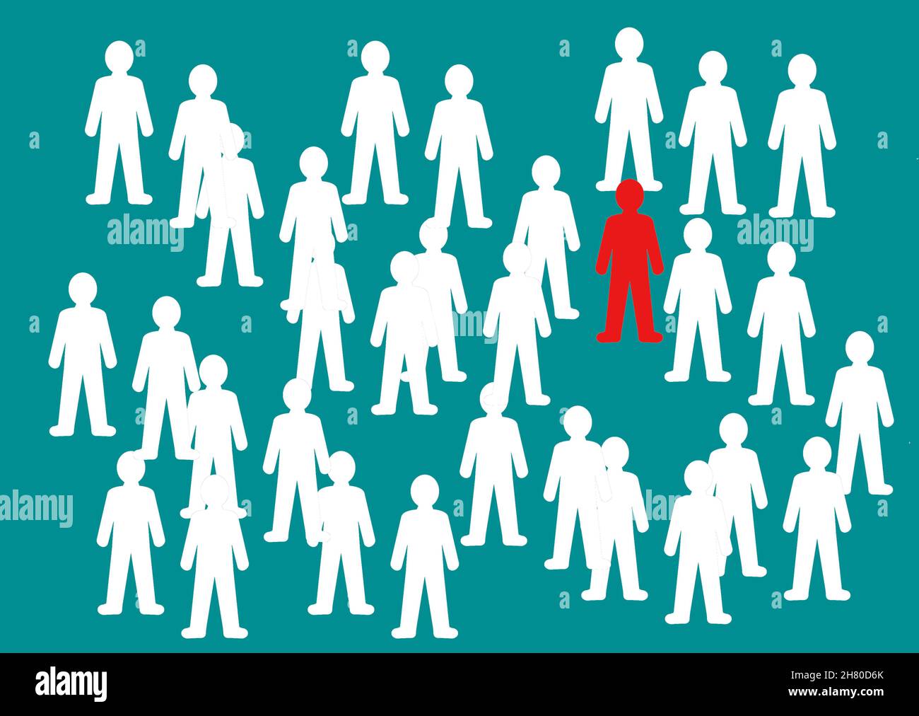 Groupe de personnes, une personne se fait remarquer, concept de ...