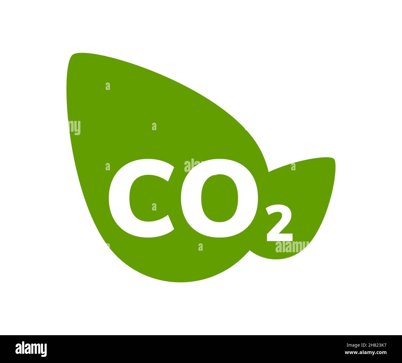 CO2 carbone neutre feuille logo icône verte.Icône représentant le logo ...