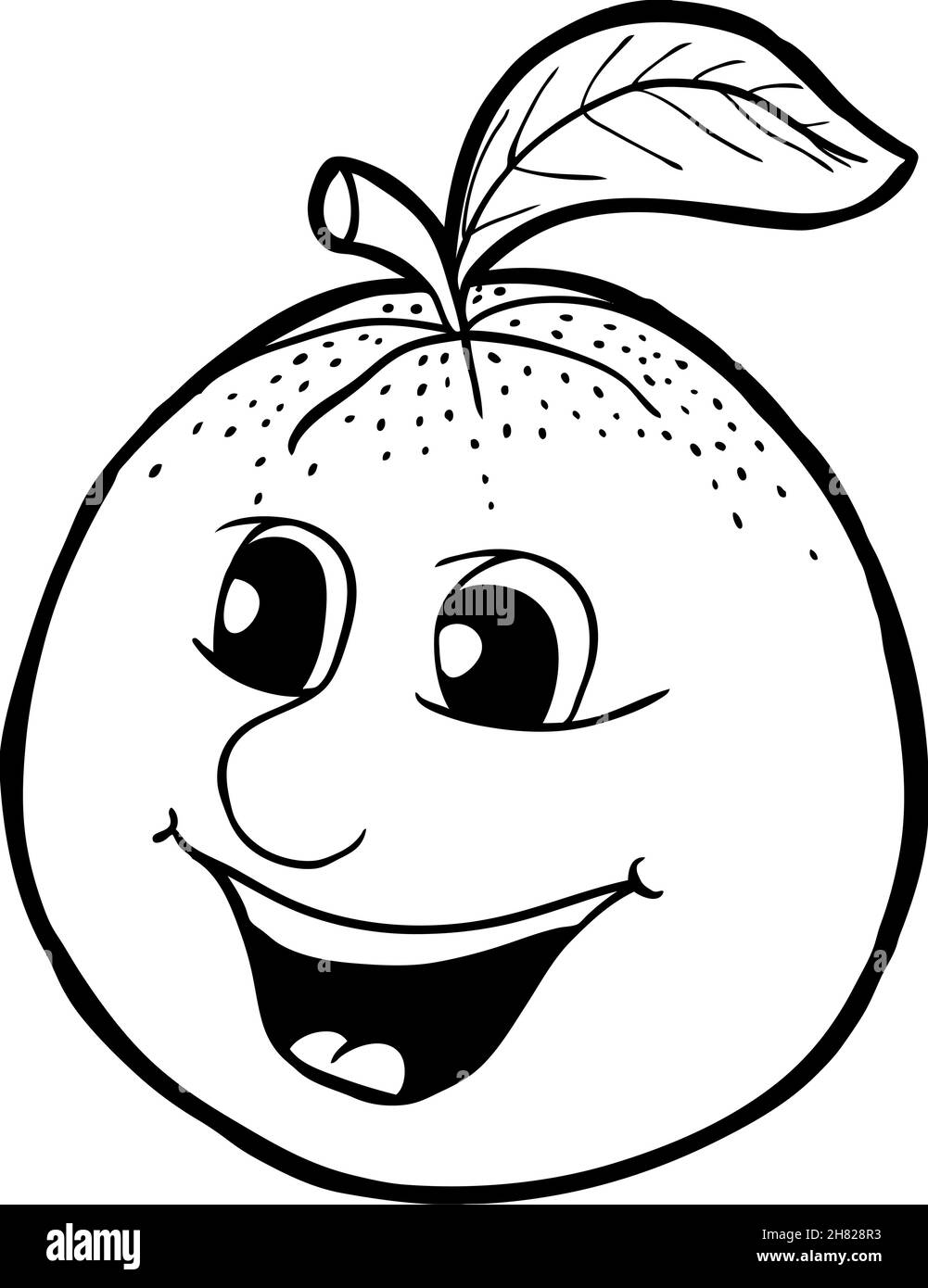 Orange avec sourire, illustration vectorielle, livre de coloriage Image ...