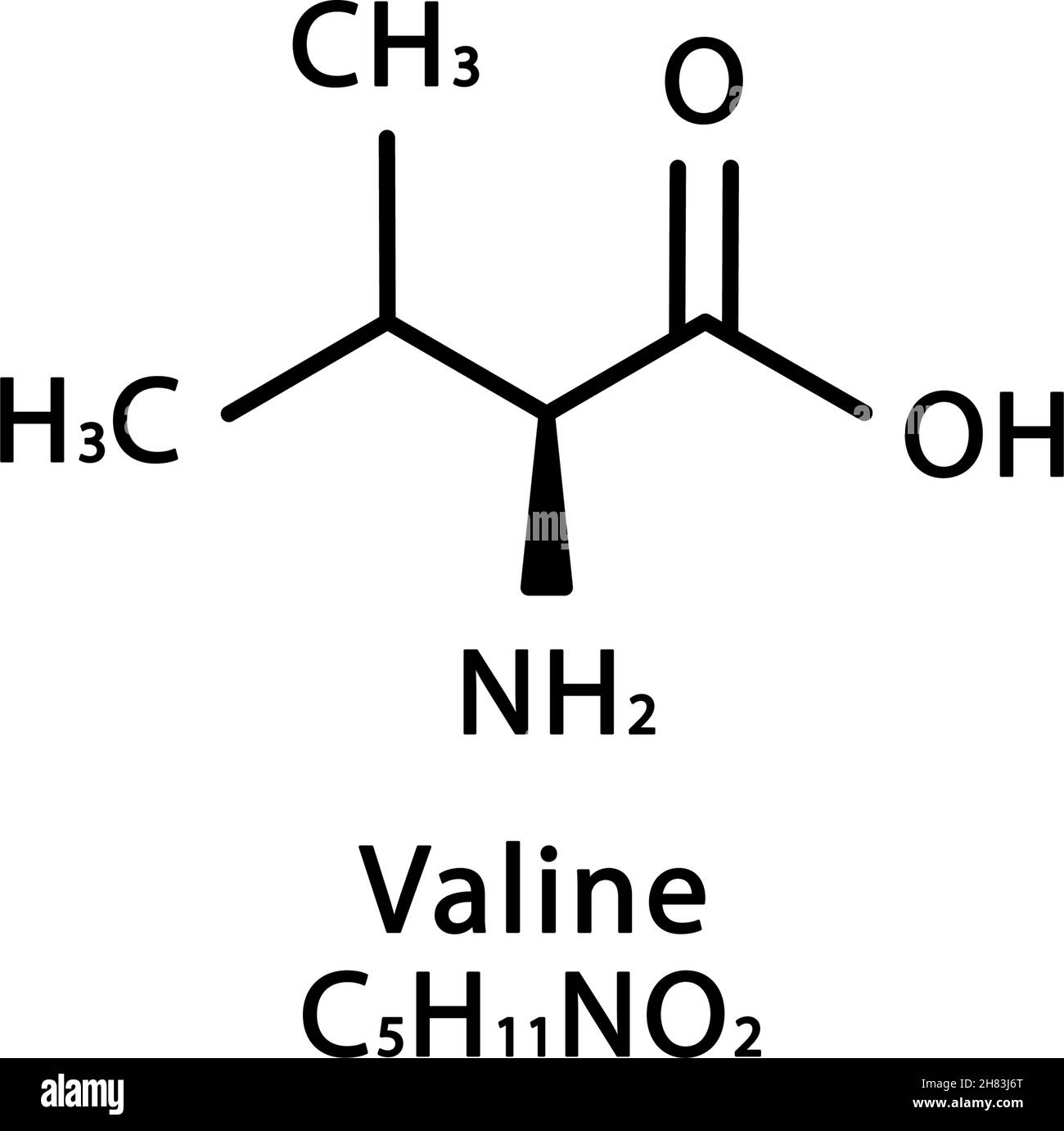Formule chimique de la valine Banque de photographies et d’images à ...