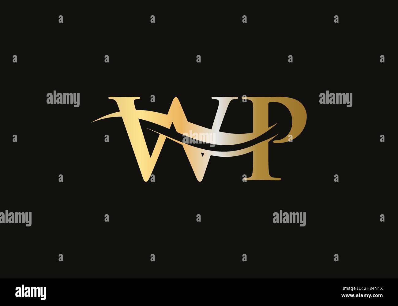 Logo lettre wp wave Banque d'images vectorielles - Alamy