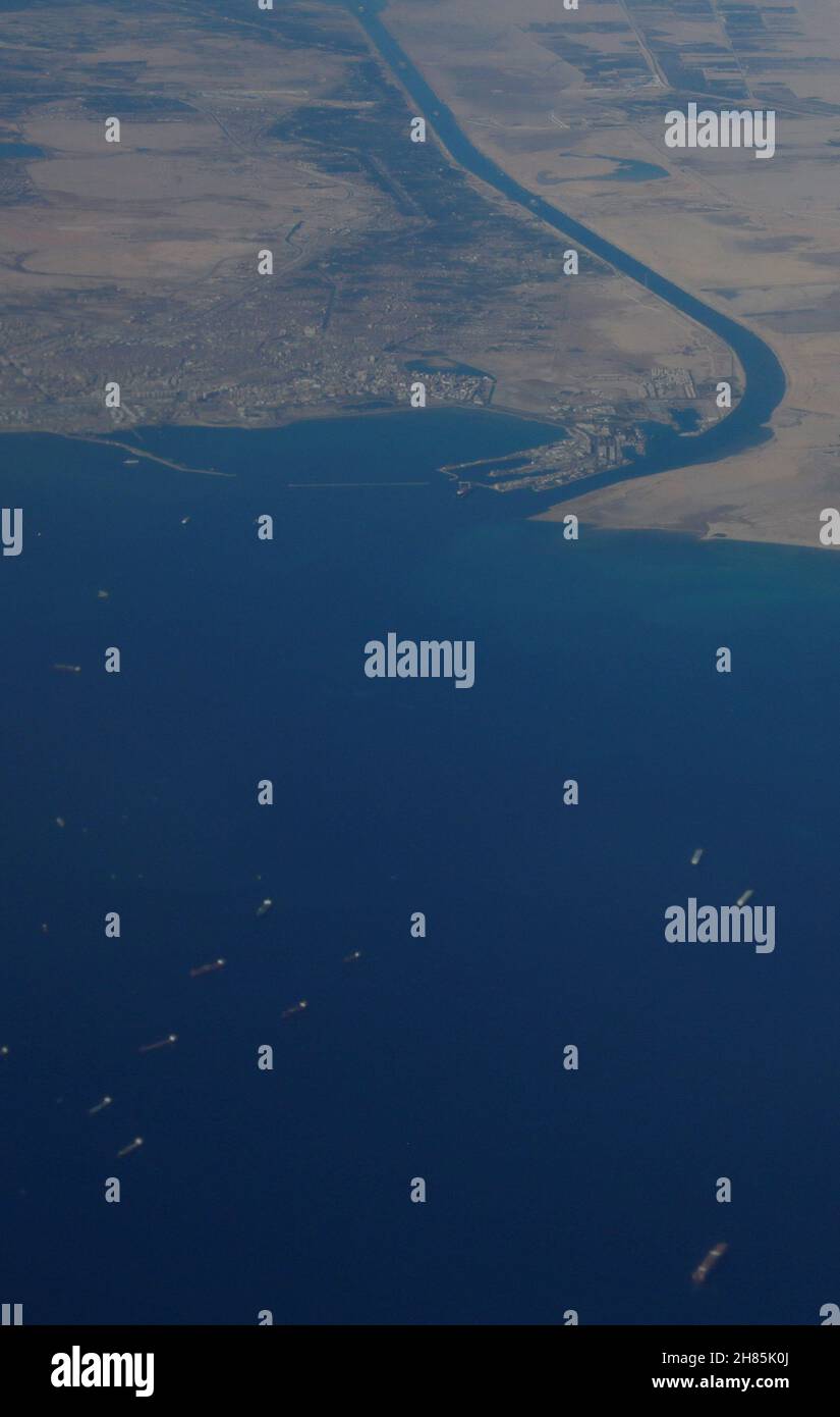 Canal De Suez Vue Aérienne Banque d'image et photos - Alamy