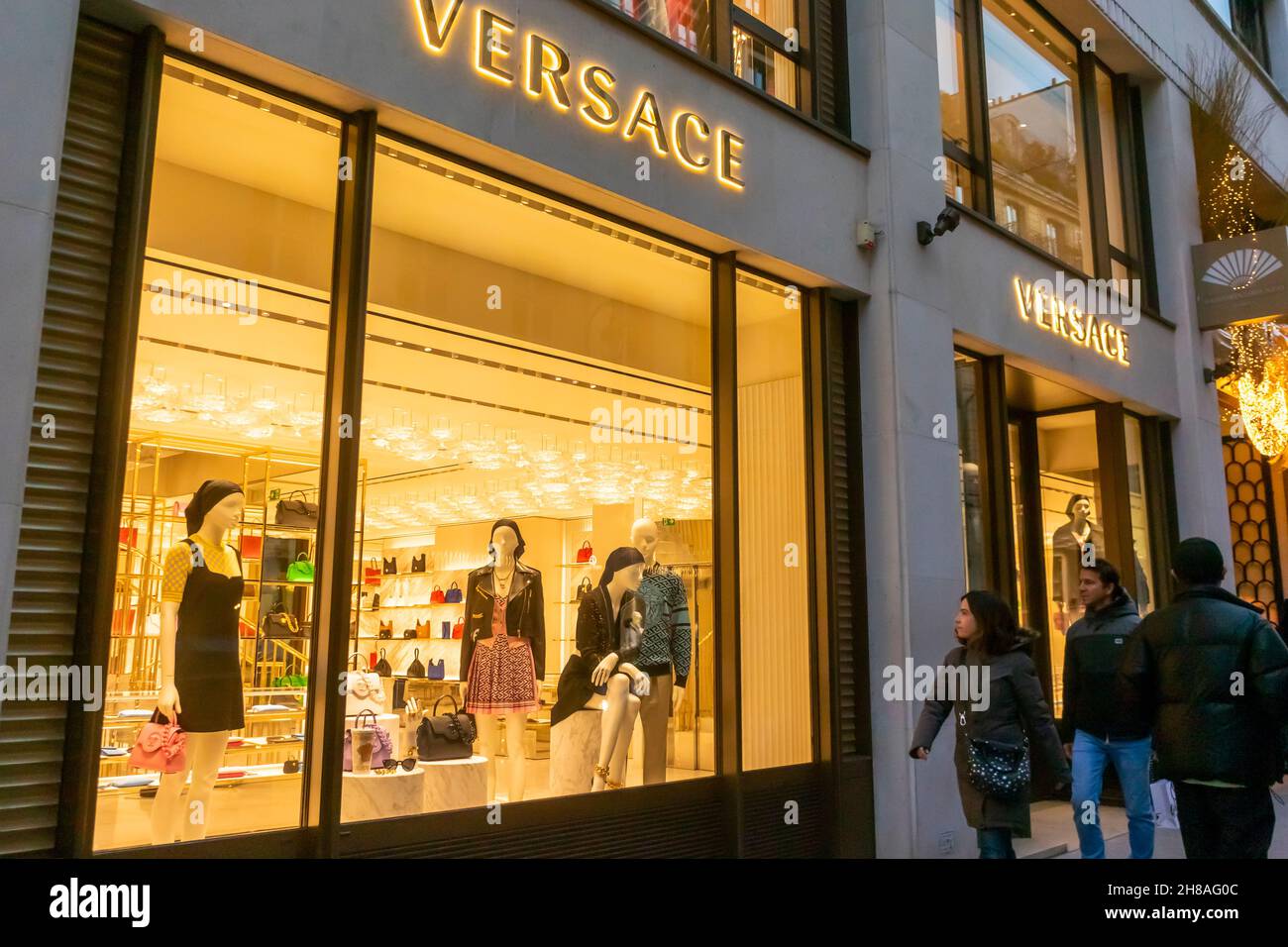 Paris, France, Street Scenes, Rue Saint Honoré, Versace Luxury Shop ...