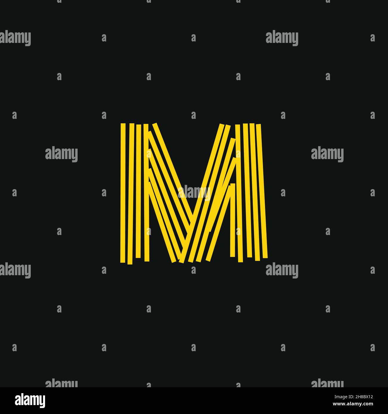 Logo M, écriture manuscrite initiale ou écriture manuscrite pour l ...