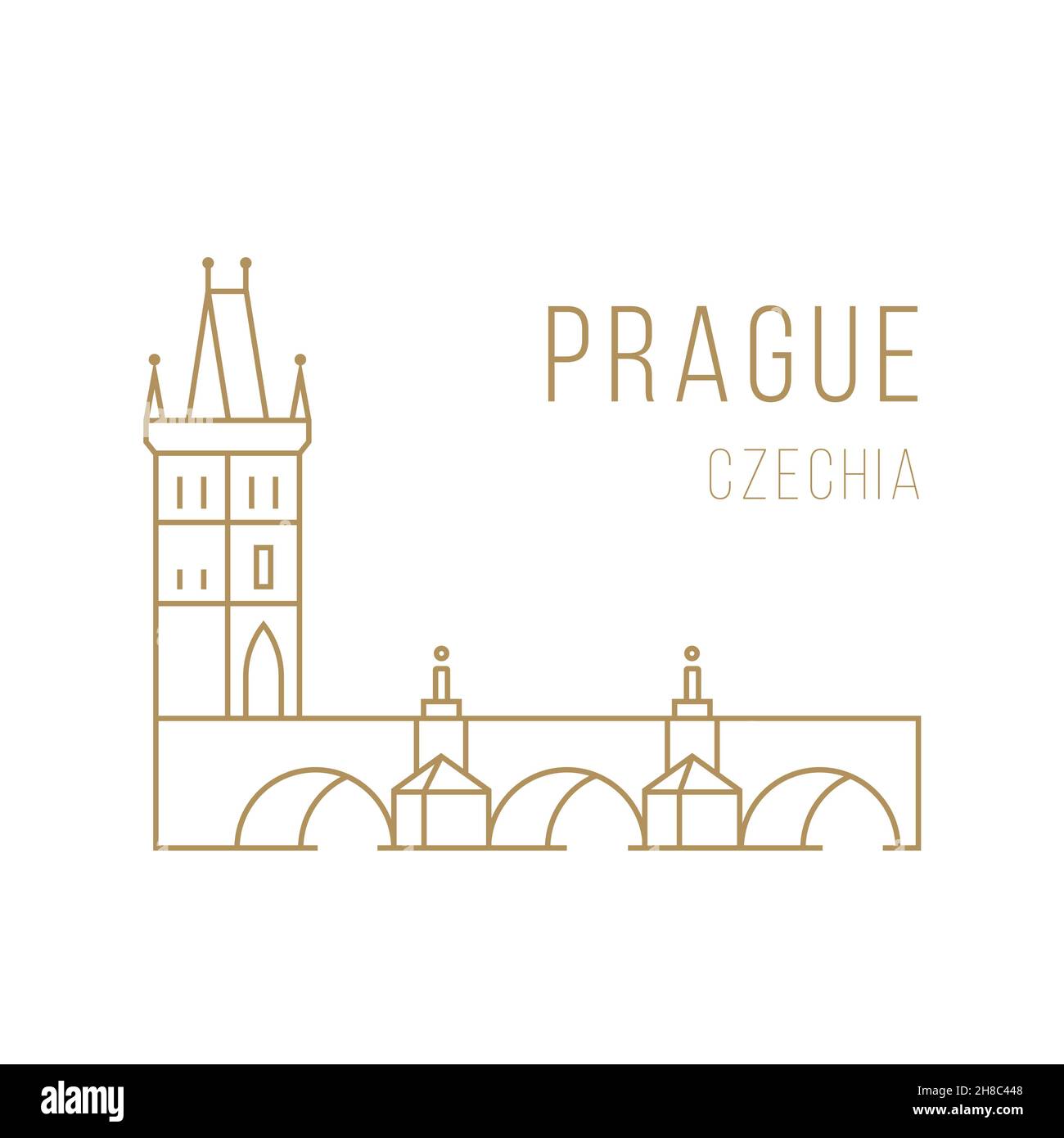 Pont de charles panorama prague Banque d'images vectorielles - Alamy