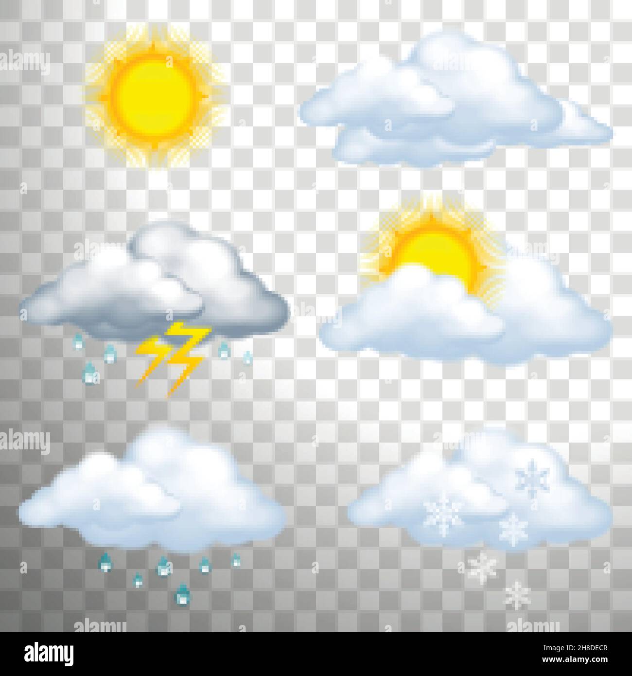 Icônes météo transparent Banque de photographies et d’images à haute ...
